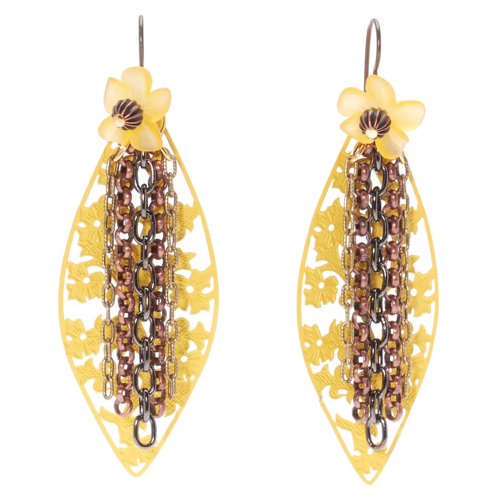 Retired - Buttercup Chain Earrings — Beadaholique