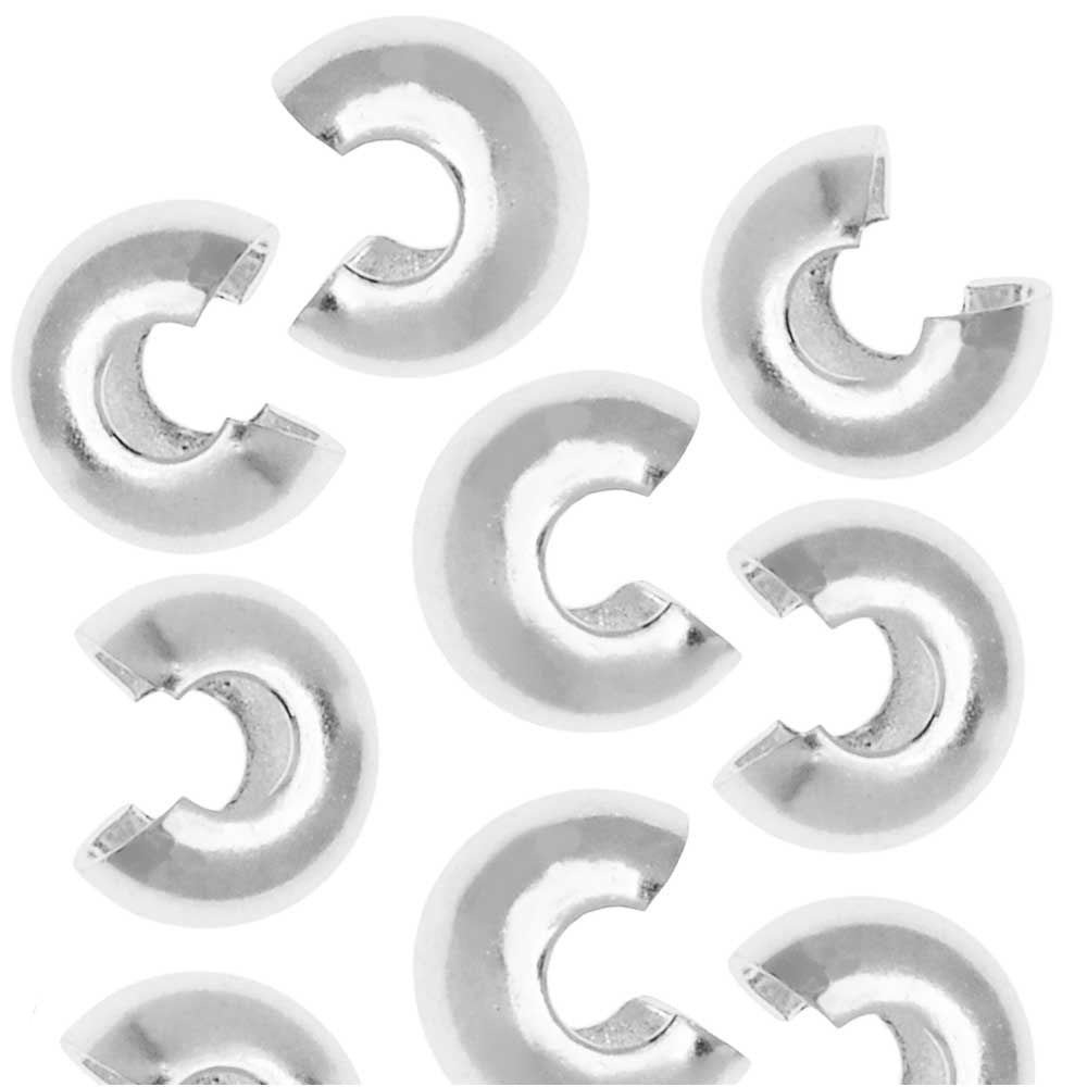 Crimp Bead Covers, 5mm, Silver Plated (50 Pieces) — Beadaholique