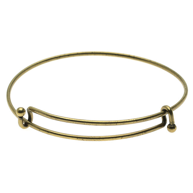 Expandable Charm Bangle Bracelet, Double Bar, 1 Bracelet, Antiqued ...