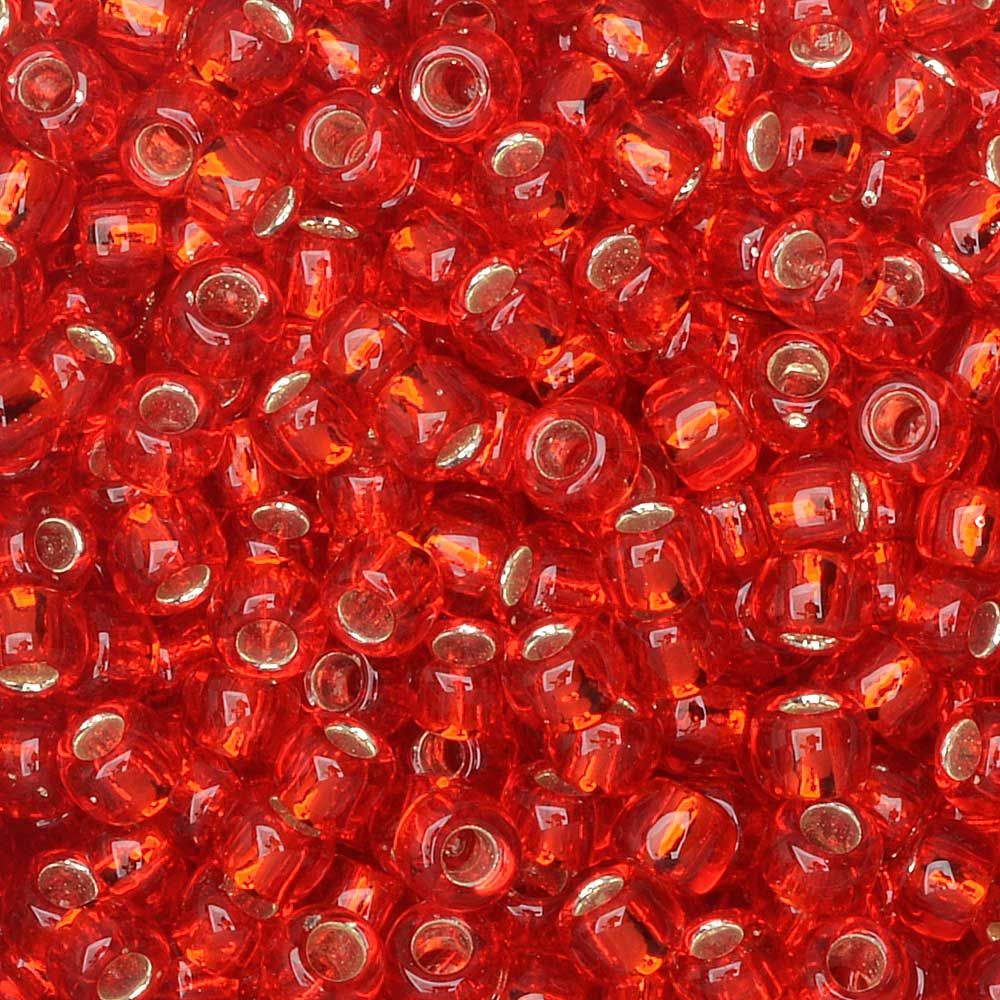 Toho Seed Beads, Round 8/0 #25B 'Silver Lined Siam Ruby' (8 Grams ...