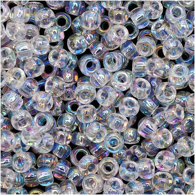 Toho Round Seed Beads 8/0 161 'Transparent Rainbow Crystal' 8 Gram Tube ...