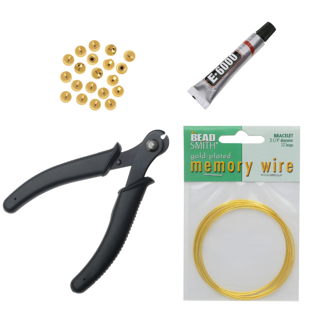 Memory Wire Bracelet Starter Set, Gold - Just-Add-Beads Collection ...