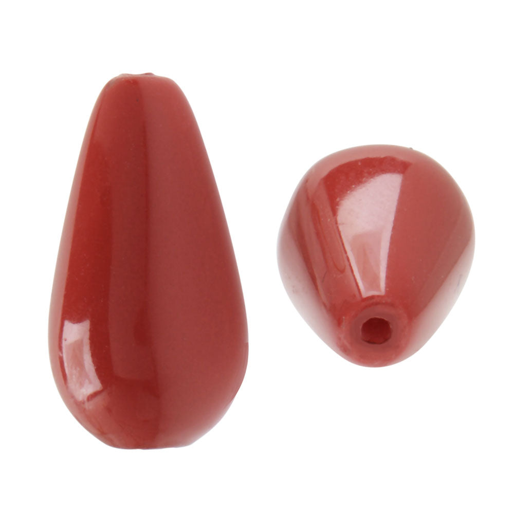 Preciosa Crystal Gemcolor Pearl, Pear 15x8mm, Cranberry (1 Piece ...