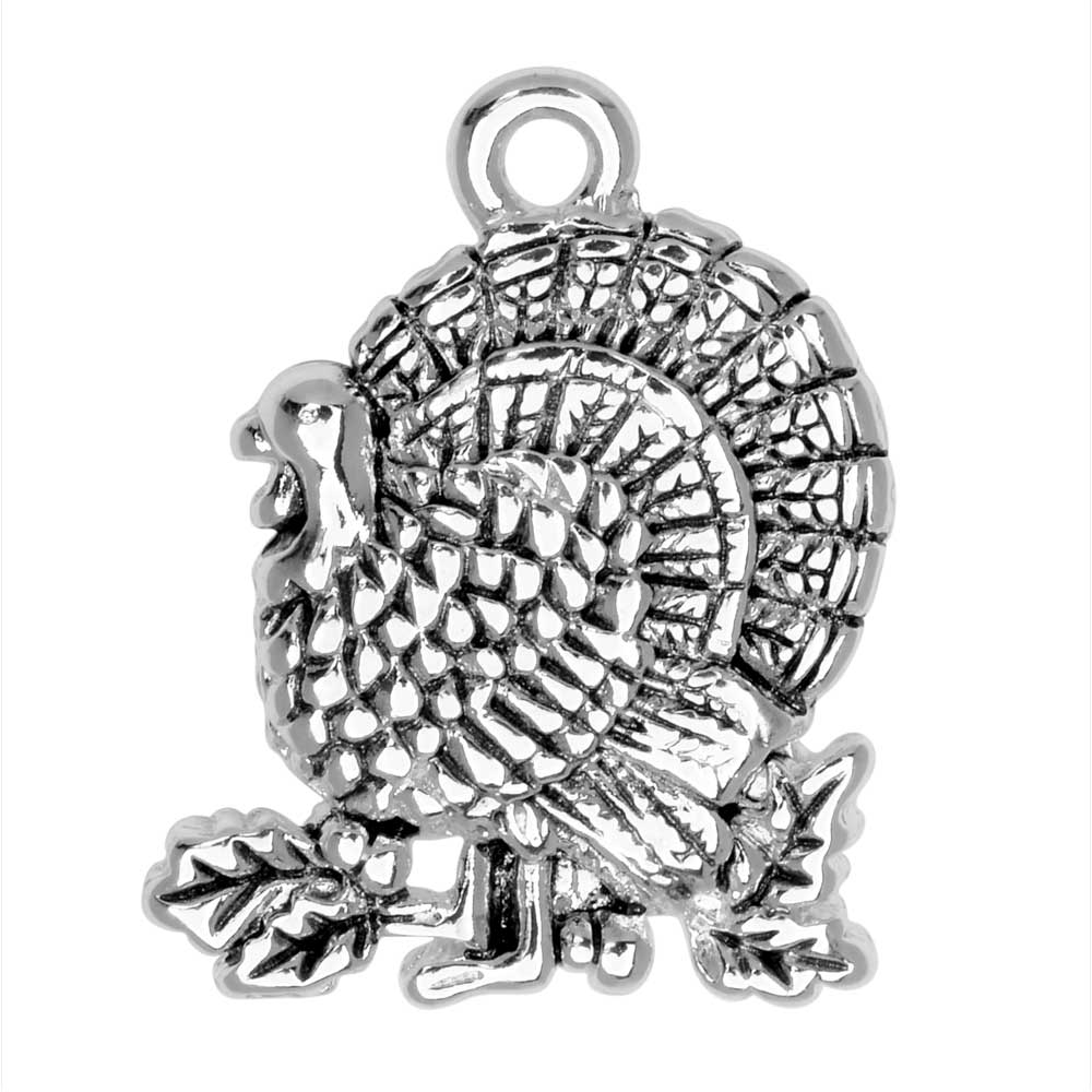 Jewelry Charm, Turkey, 24mm, Silver Plated (1 Piece) — Beadaholique