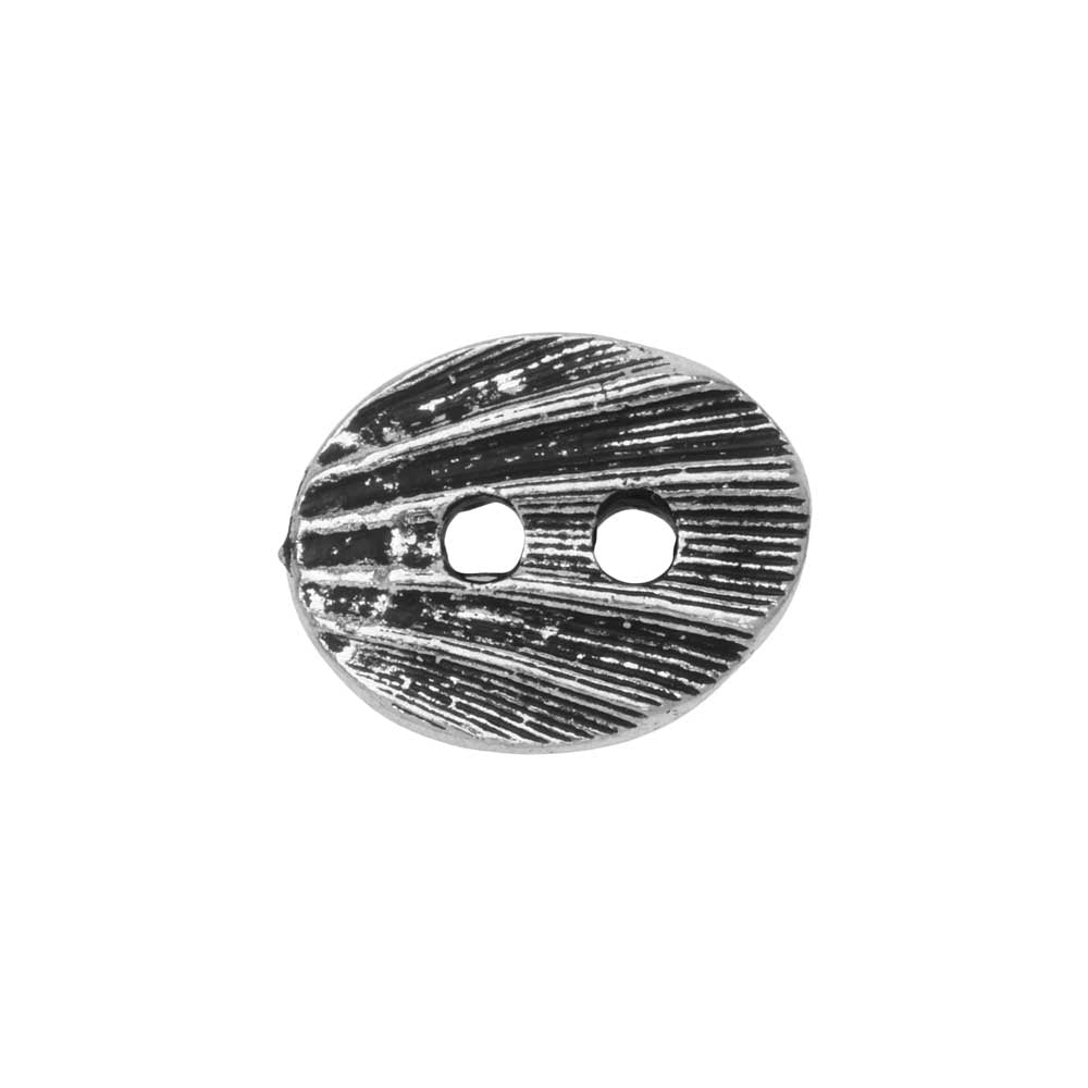 Pewter Button, Oval Seashell 13.5x17mm, Antiqued Silver Plated, By ...