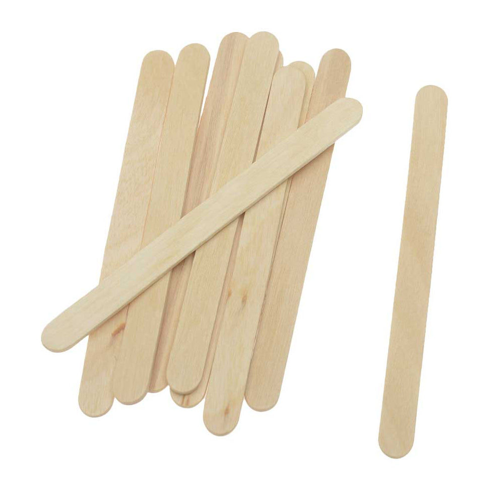Natural Wood Craft Sticks, Flat with Rounded Edge 4.5 Inches, 10 Stick ...