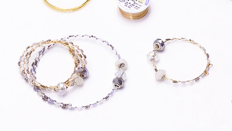 How to Create a Wire-Wrapped Flat Memory Wire Bracelet with European S ...
