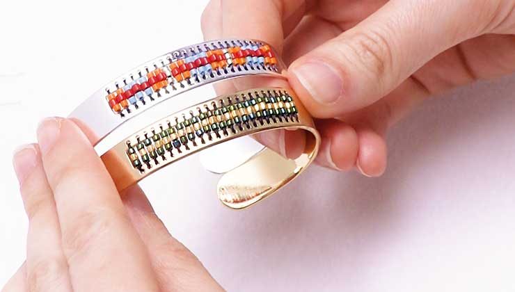 How to Bead Weave on the CenterLine Cuff with Two Needles — Beadaholique