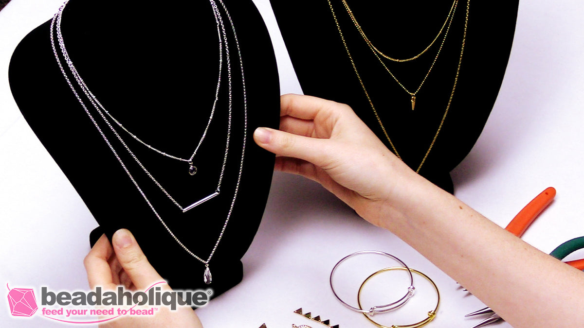 How to Make a Delicate Layered Necklace Trio with Finished Chains ...