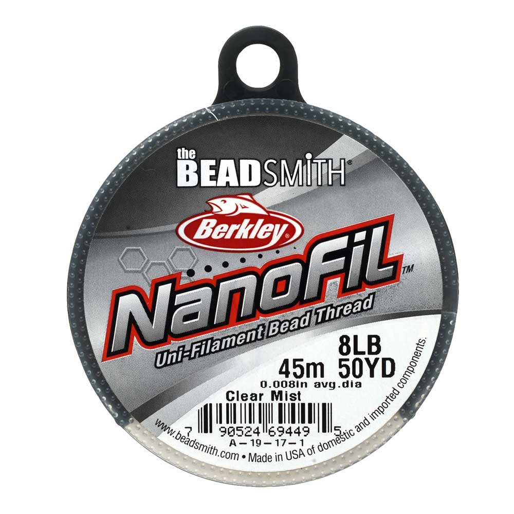 The Beadsmith NanoFil Uni-Filament Beading Thread, 50 Yards, Clear Mist ...