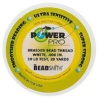 Power Pro Braided Beading Thread .006 Inch White - 28 Yds — Beadaholique